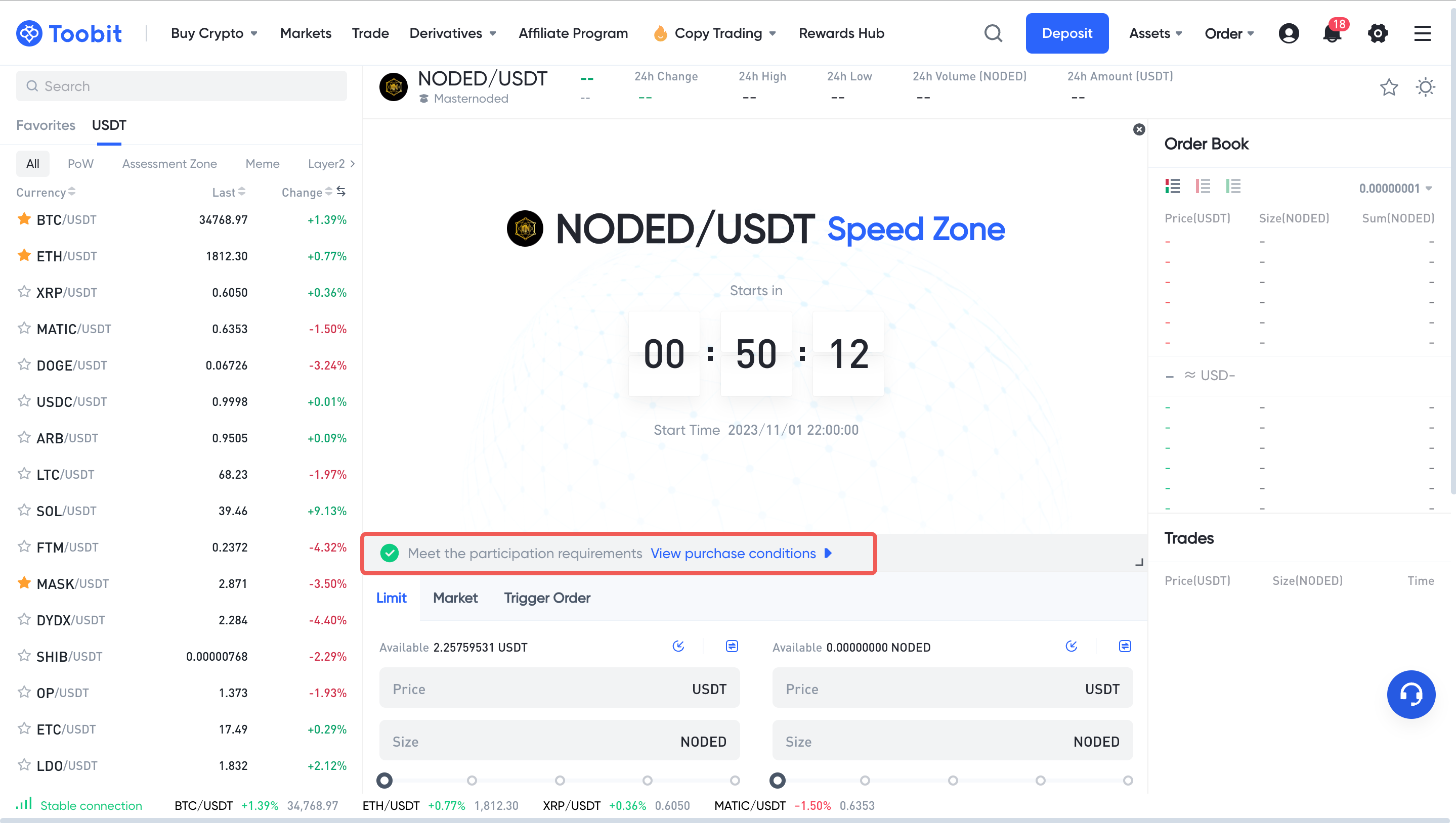 How to participate Toobit Speed Zone – Toobit